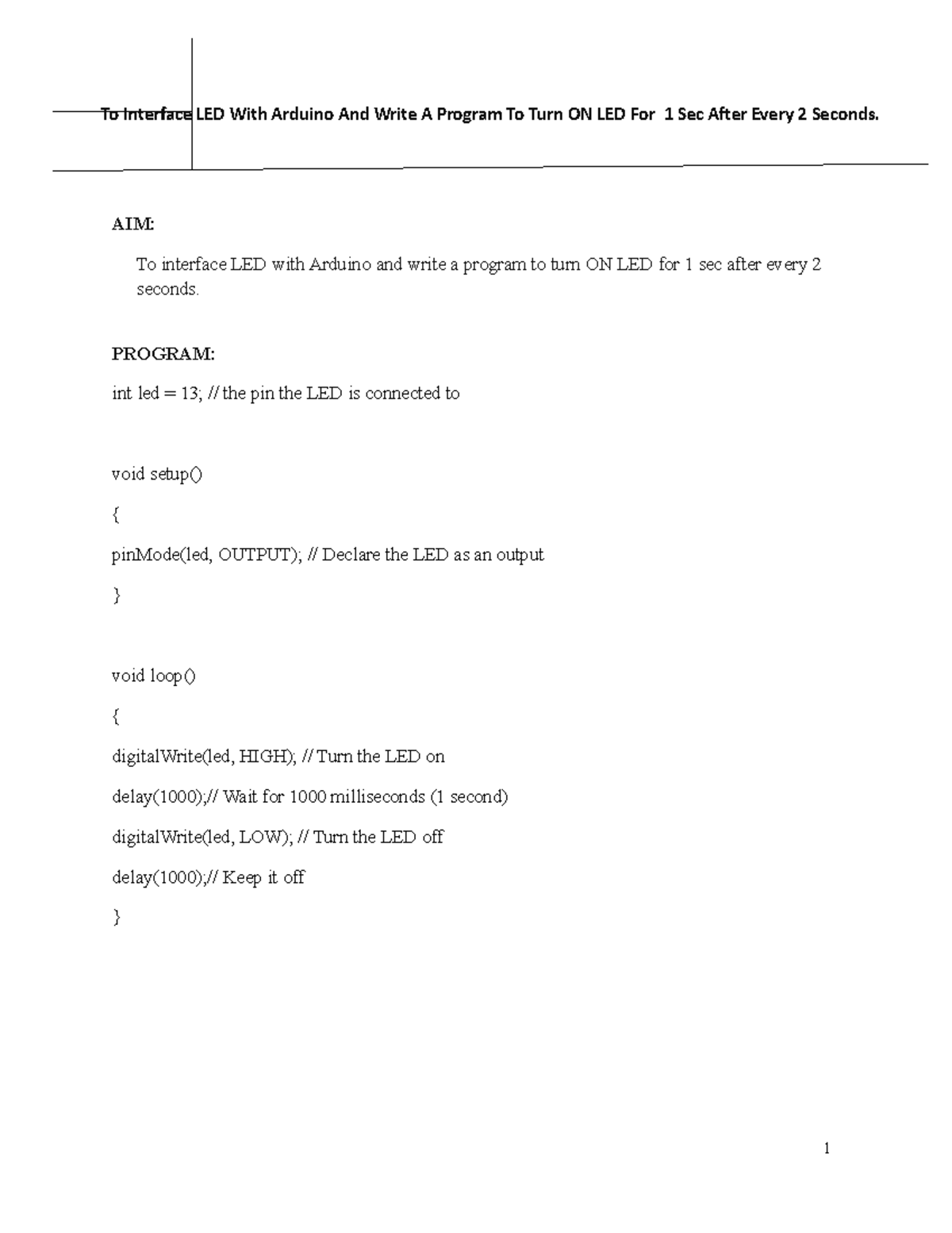 IOT Lab Manual: Arduino & NodeMCU Projects for LED, Buzzer & Sensors - Studocu