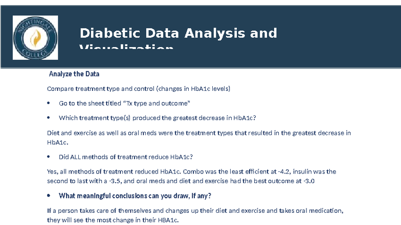 Data Analysis and Visualization of Diabetic Dataset (W6 235) - Studocu