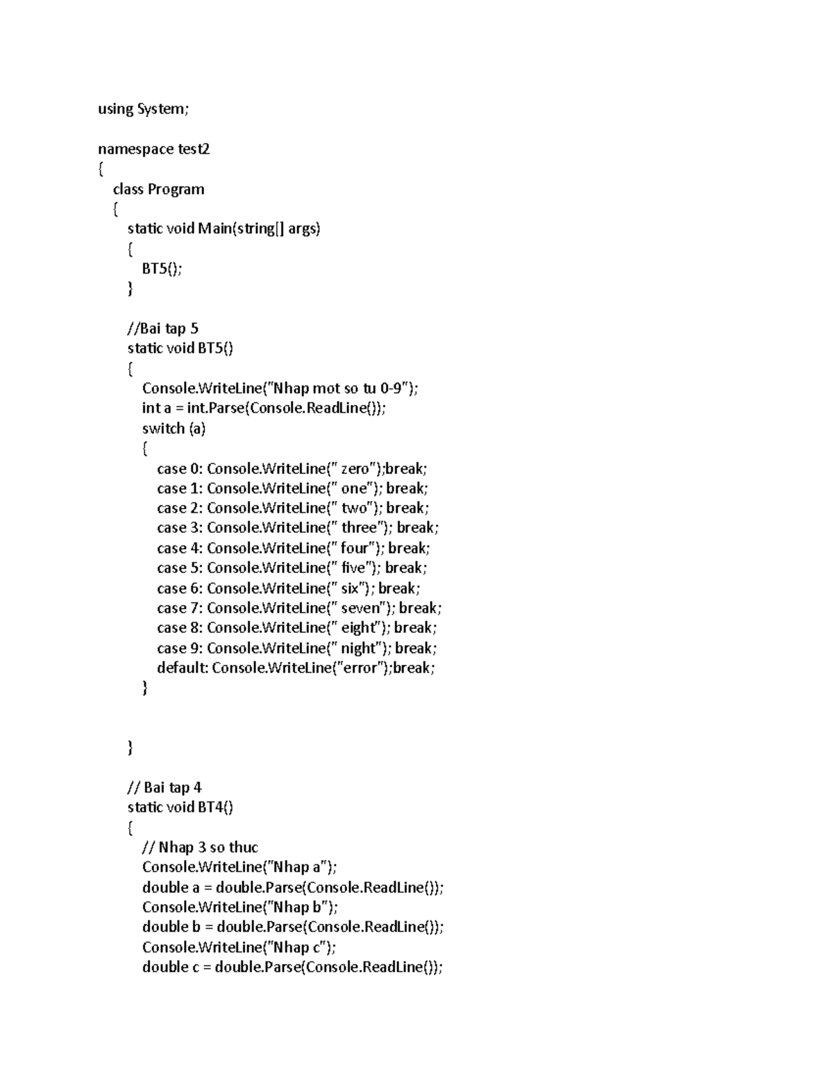 Buoi4 CSLT - CSDL - using System; namespace test { class Program ...