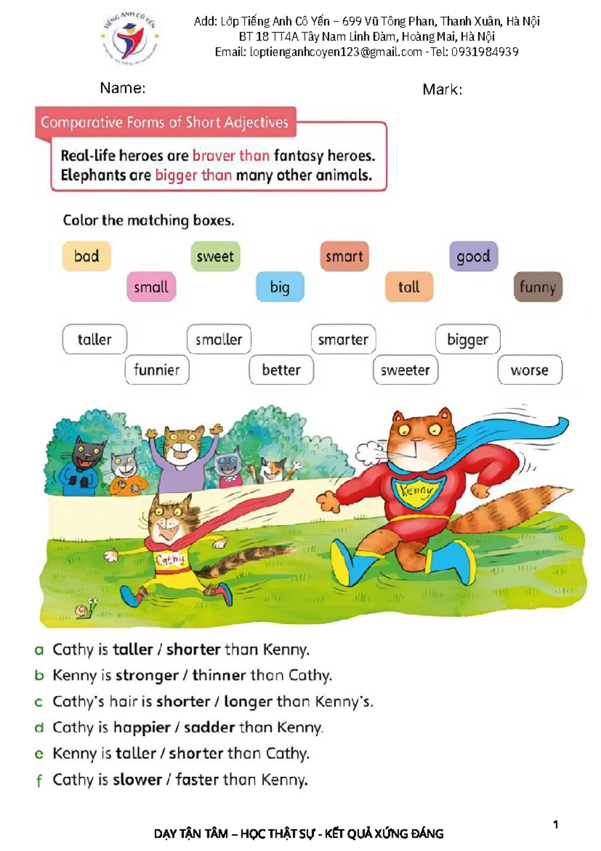 Comparative superlative short adj - Tiếng Pháp 2 - Add: Lớp Tiếng Anh ...
