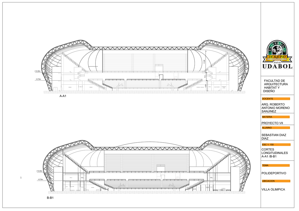 Cortes Longitudinales - ARQ. ROBERTO ANTONIO MORENO SANJINEZ FACULTAD ...