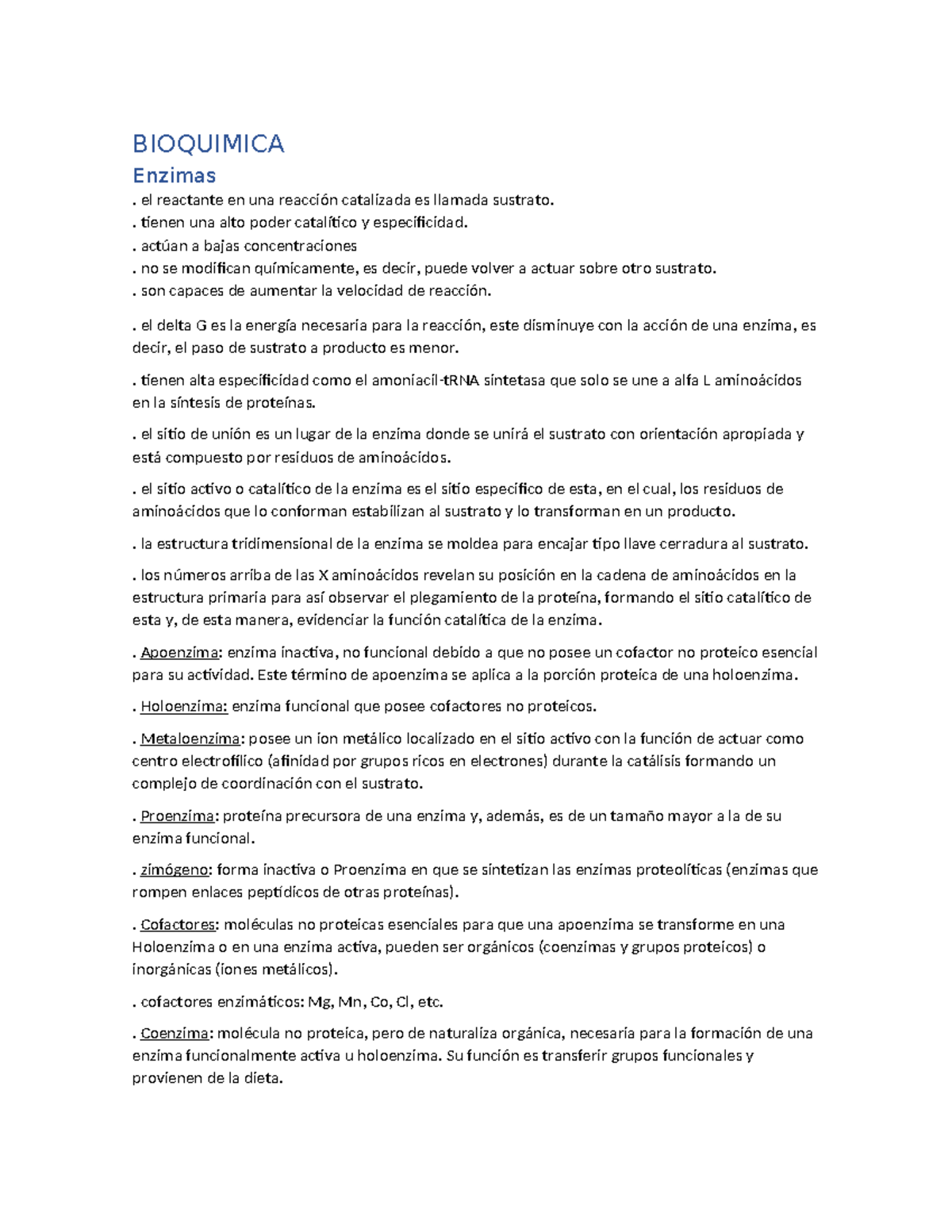 Clase 4 bioquimica proteinas - BIOQUIMICA Enzimas . el reactante en una ...