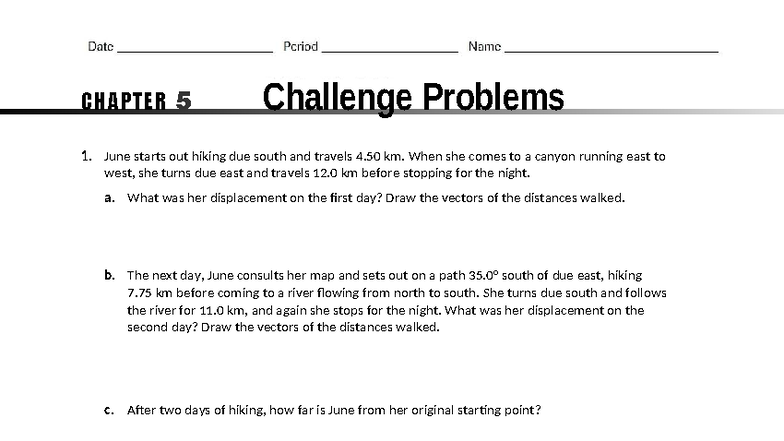 CHAPTER 5 Challenge Problems: Displacement & Force Analysis - Studocu