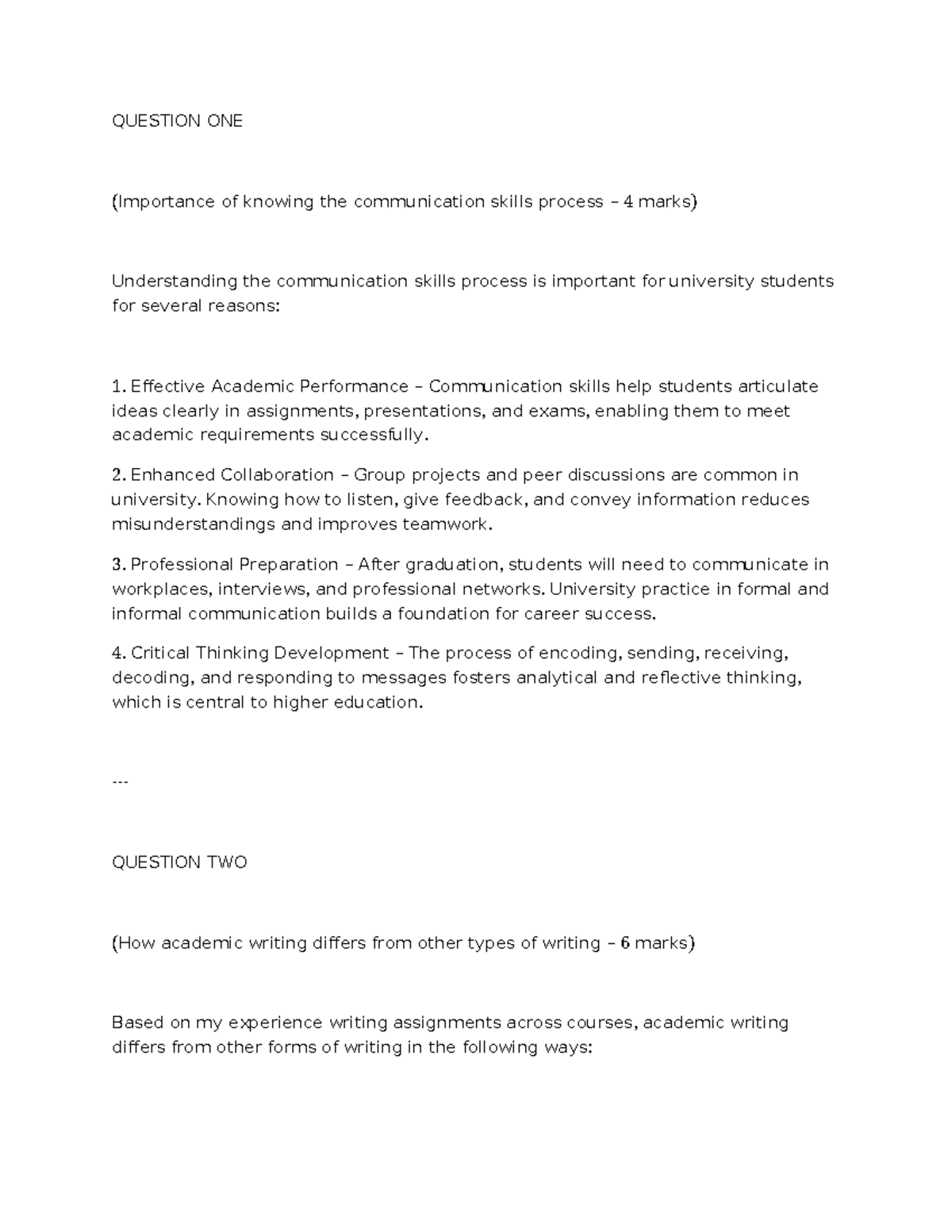 COMM 101: Importance of Communication Skills & Academic Writing ...