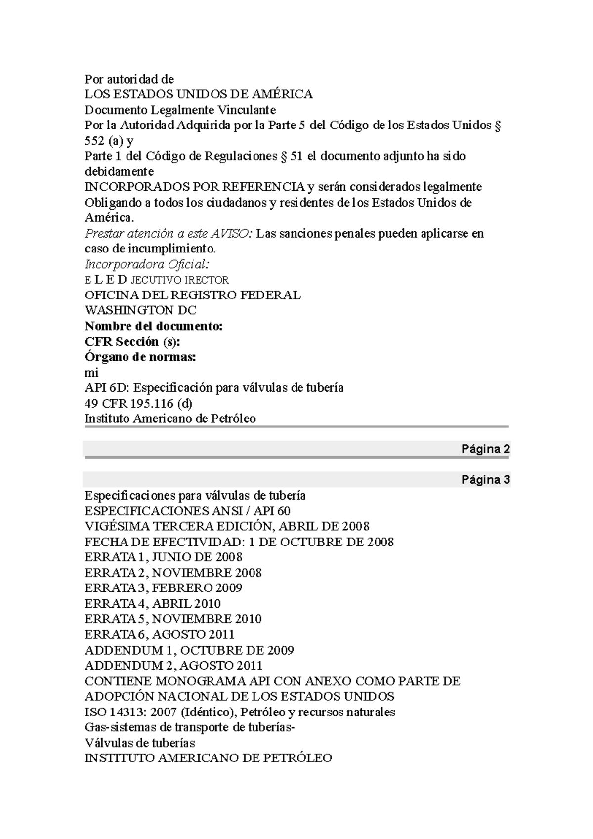 Especificaciones de API 6D: Válvulas de Tubería - 23ª Edición 2021 ...