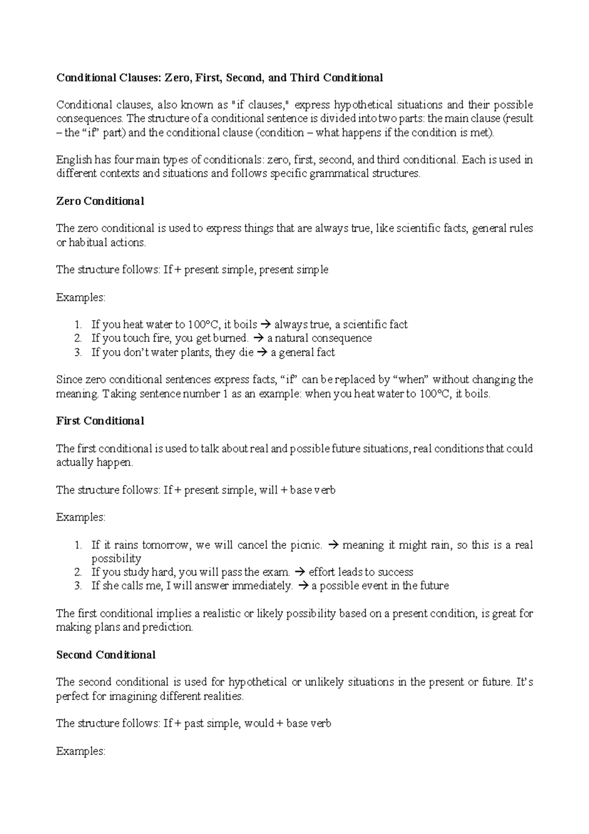 Advanced English Grammar Assignment: Conditional Clauses Explained - Studocu