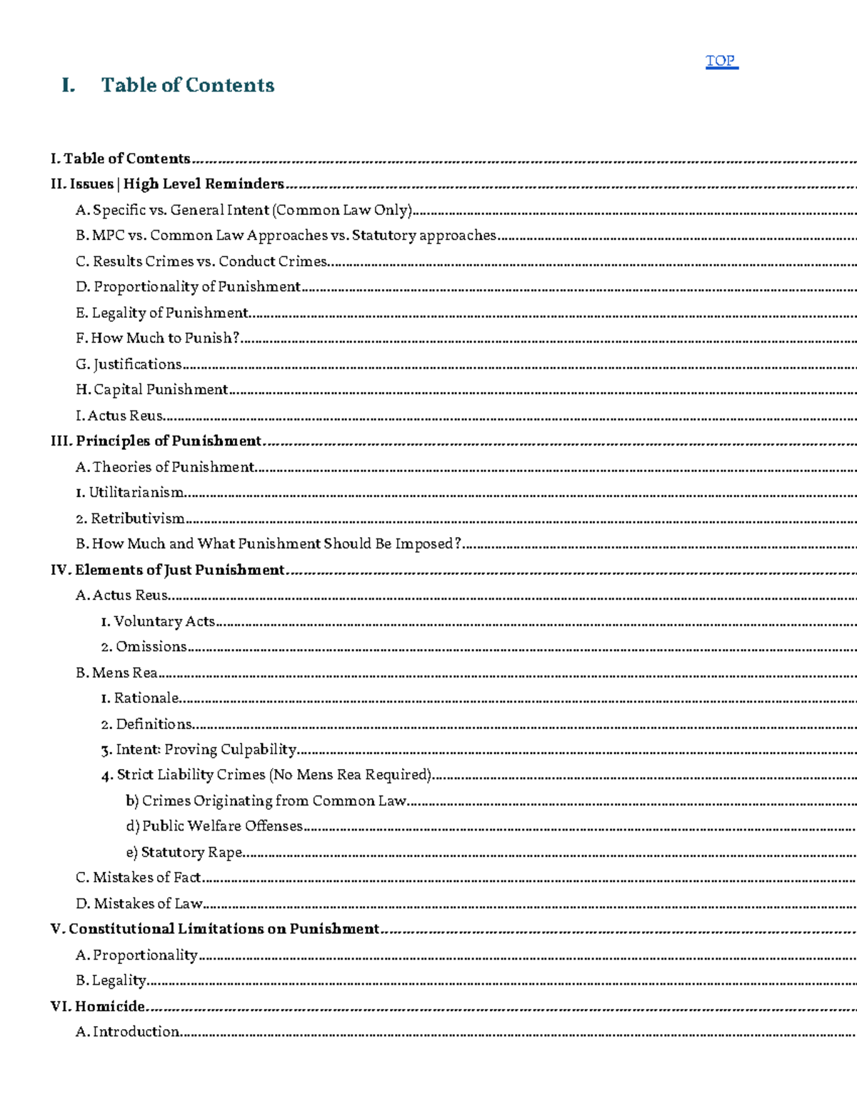 Criminal Law Outline: Key Concepts & Issues (CRIM 101 - Fall 2024 ...