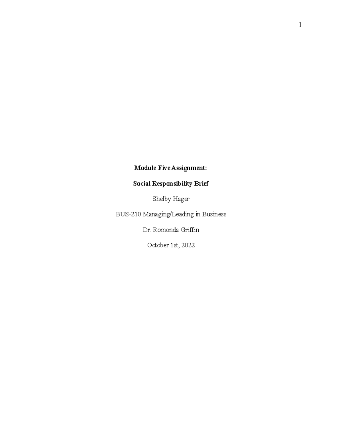 BUS-210 Module Five Assignment - Module Five Assignment: Social ...