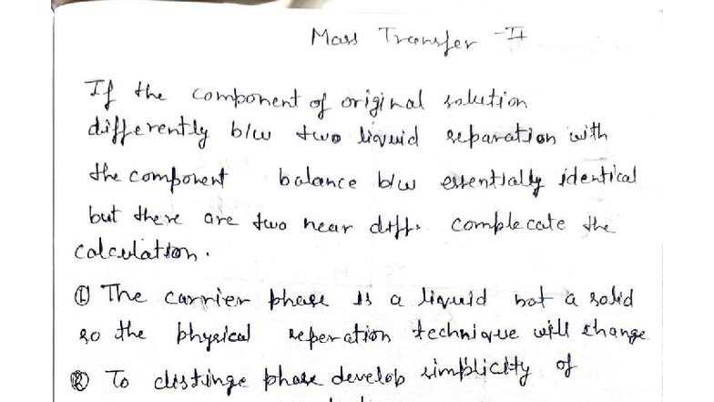 MTO-II - Mass Transfer Notes on Liquid-Liquid Extraction Techniques ...