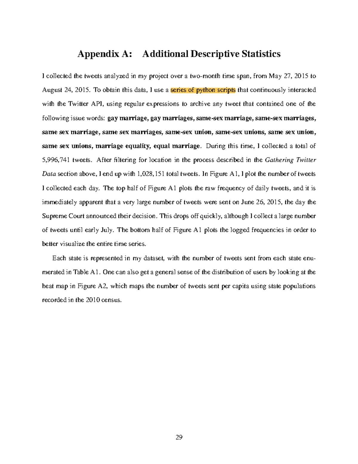Appendix A: Descriptive Stats of Tweets on Marriage Equality (NCKH ...