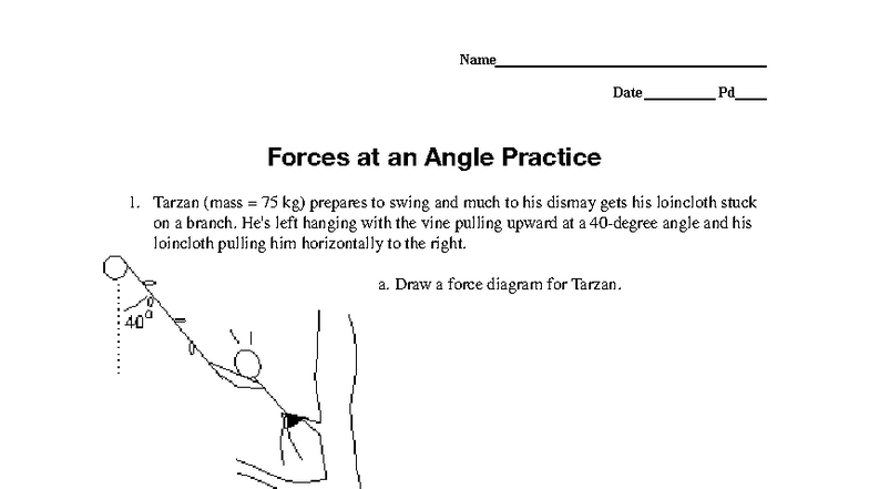 Practice Forces at an Angle - Physics 2324 - Studocu