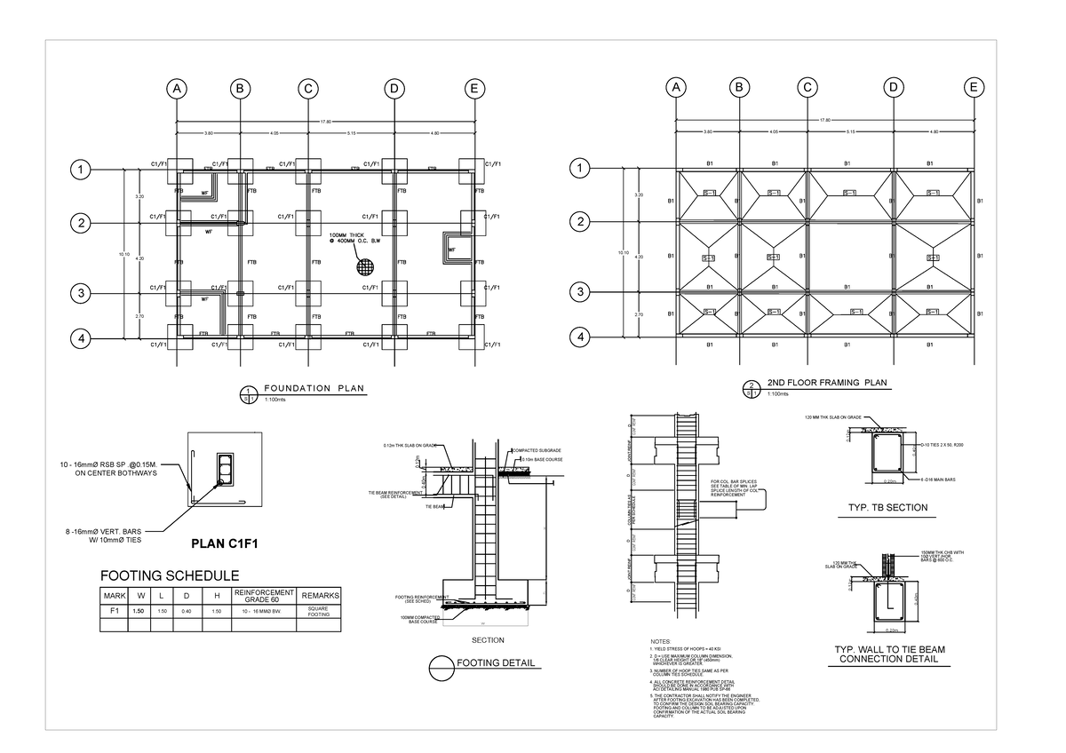 Structural Foundation Plan S11 & S12 with Footing Details - Studocu
