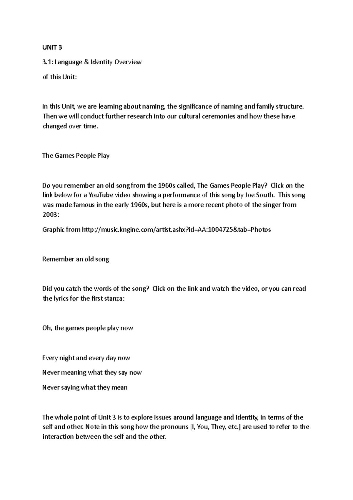 AFL UNIT 3: Language Identity and Family Structures Overview - Studocu