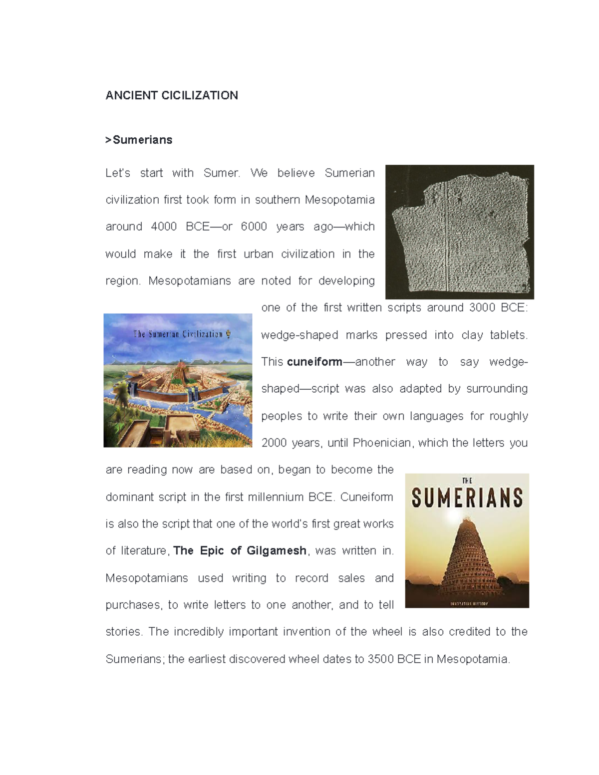 Ancient Civilizations: Insights on Sumerians & Seoul Histories STS ...