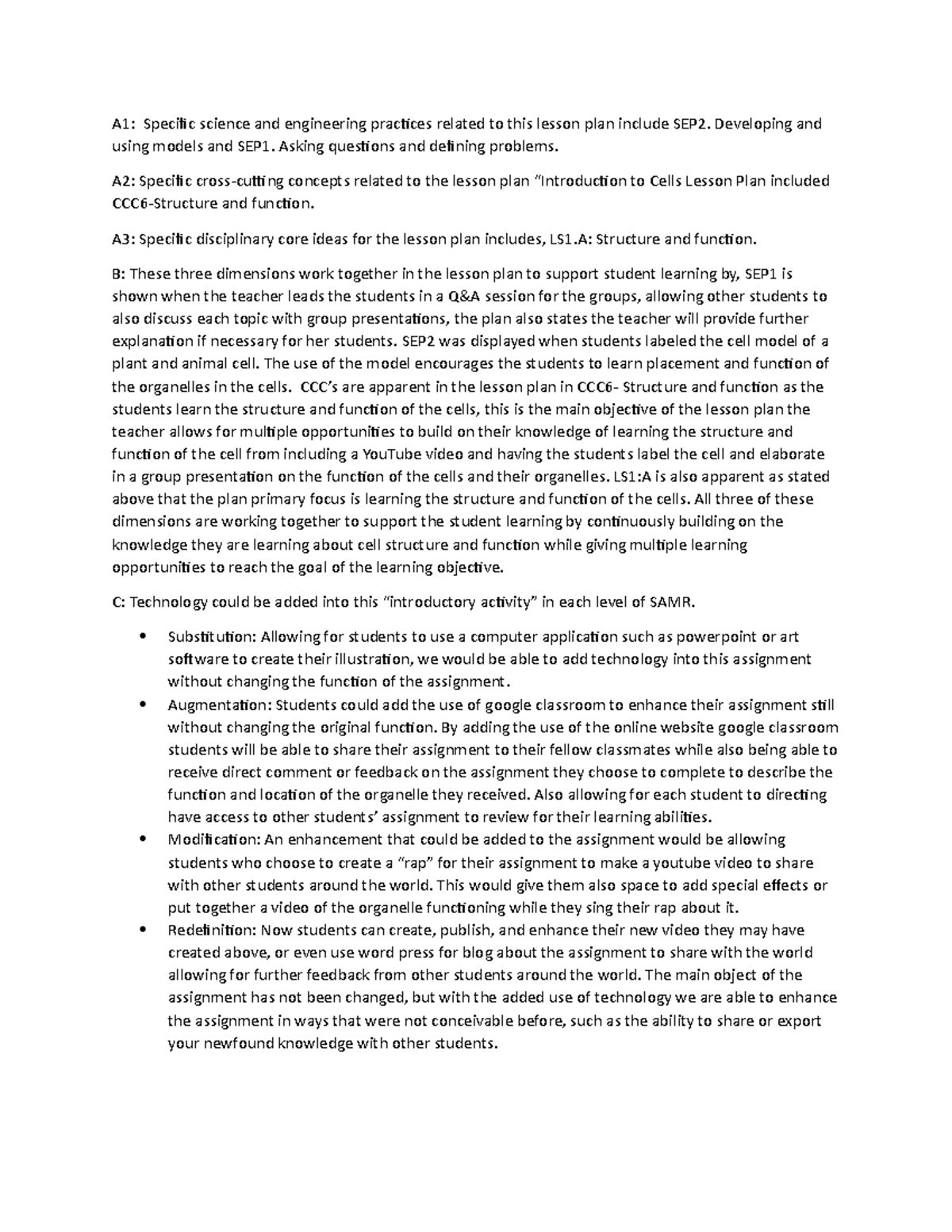 C974 Task 2 - Task 2 C974 - A1: Specific science and engineering ...