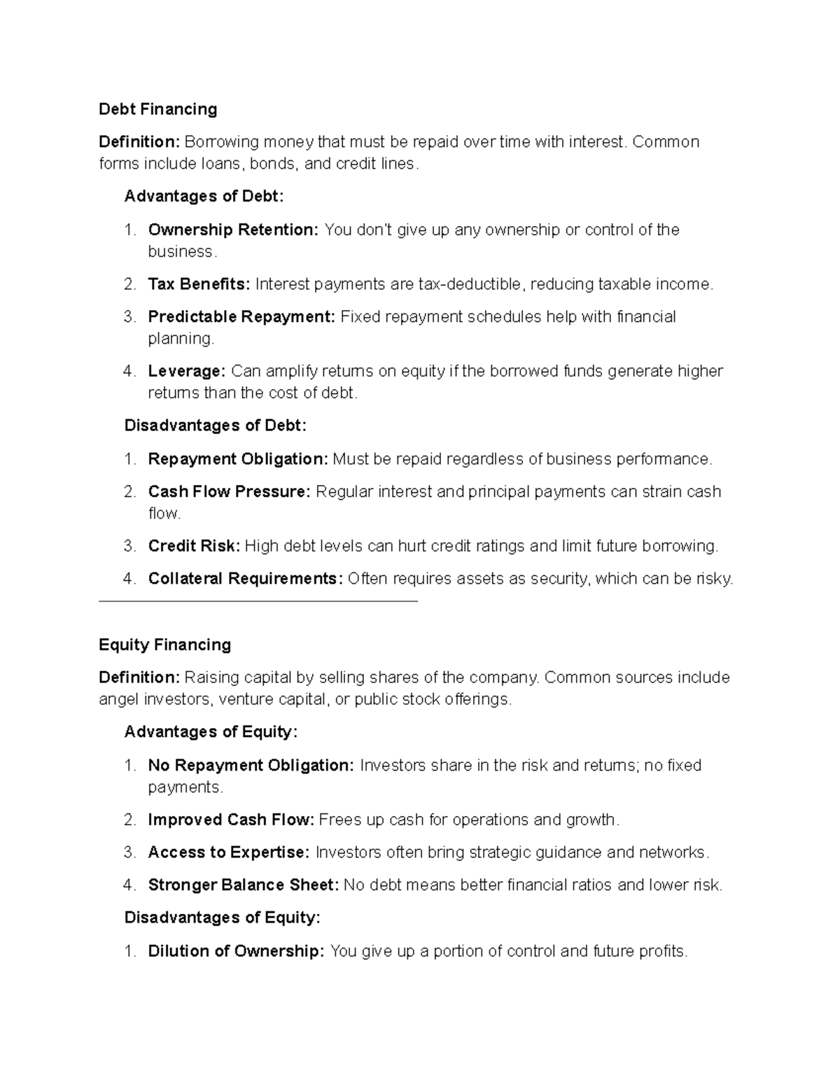 Debt Financing Overview: Key Functions and Implications - Studocu