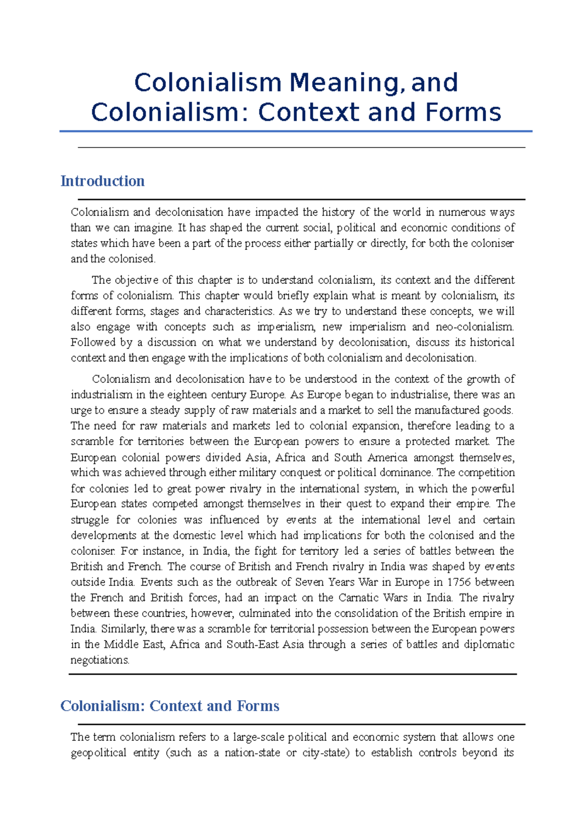 Understanding Colonialism: Definition, Context & Forms (Course Code ...