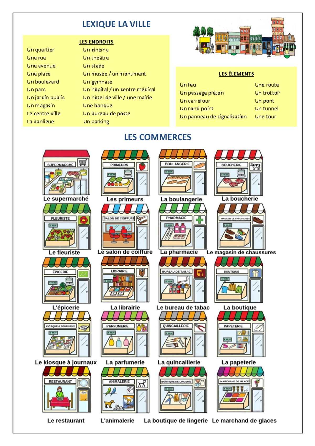 Lexique-la-ville - vocabulario de la ciudad - Calidad Total - LEXIQUE ...