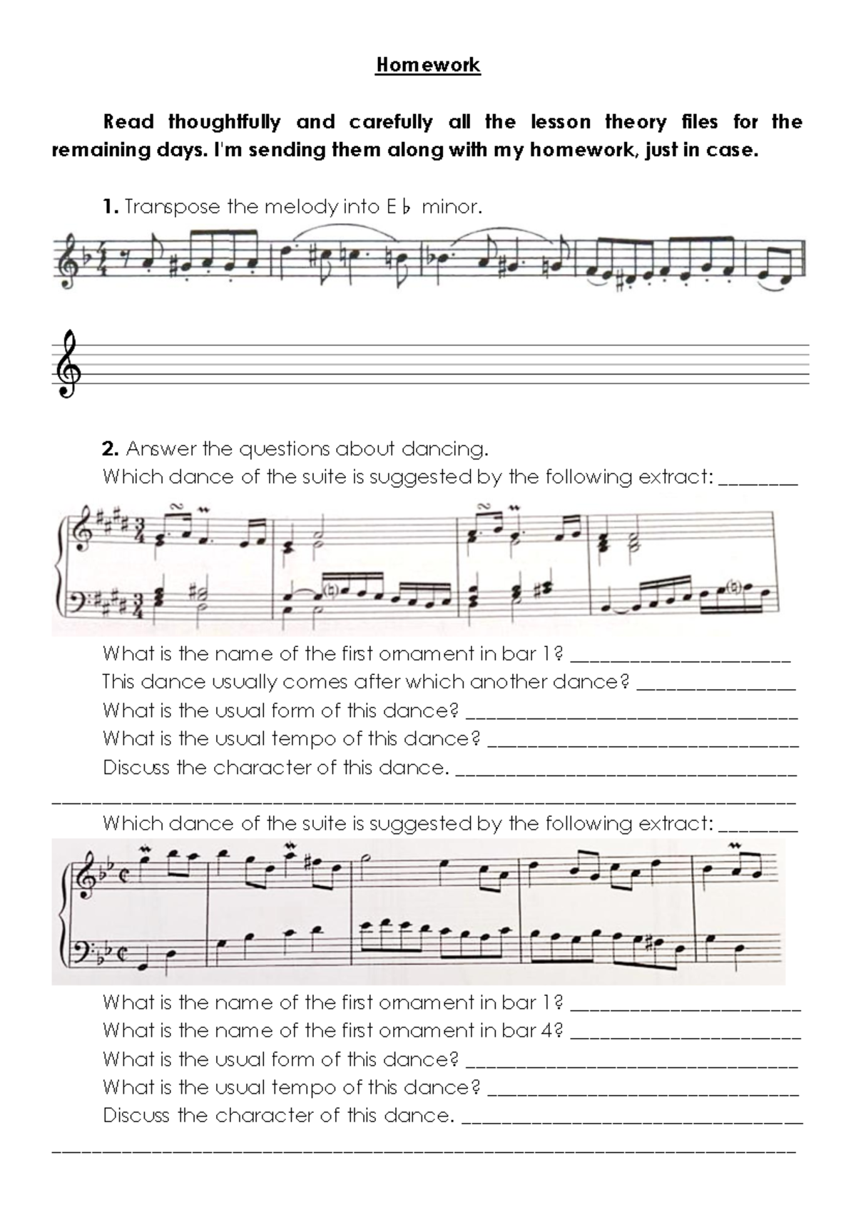 HW - Grade 4 Music Theory: Lesson Review & Homework Tasks - Studocu