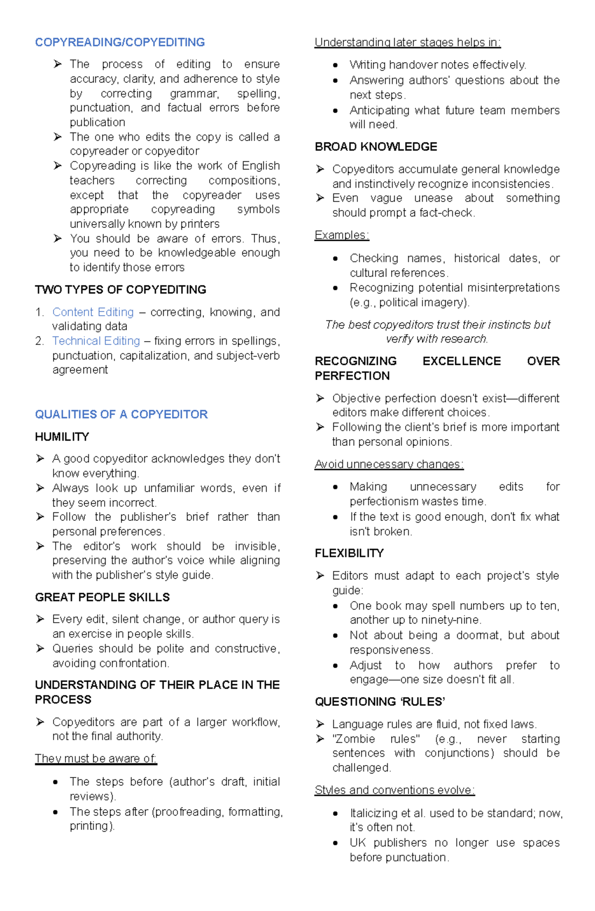 Copyreading 101: Ensuring Accuracy, Clarity, and Style in Edits - Studocu