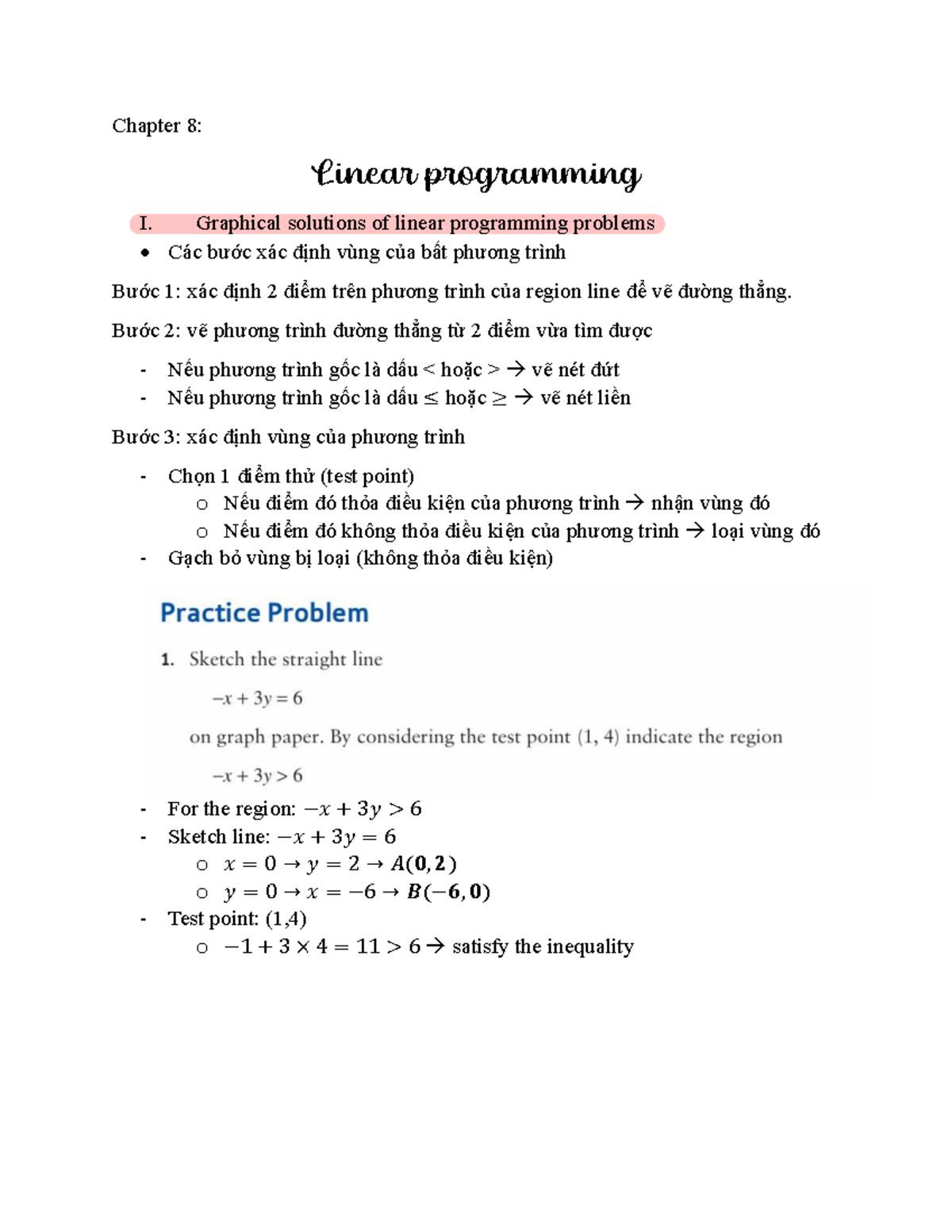 Chapter 8: Graphical Solutions in Linear Programming (PSOCDC) - Studocu