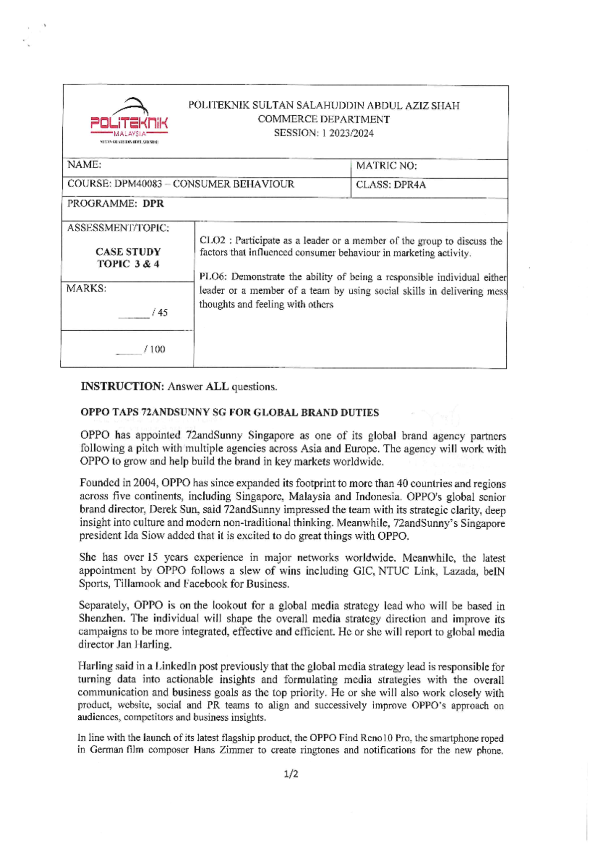 Comprehensive Case Study Analysis - Studocu