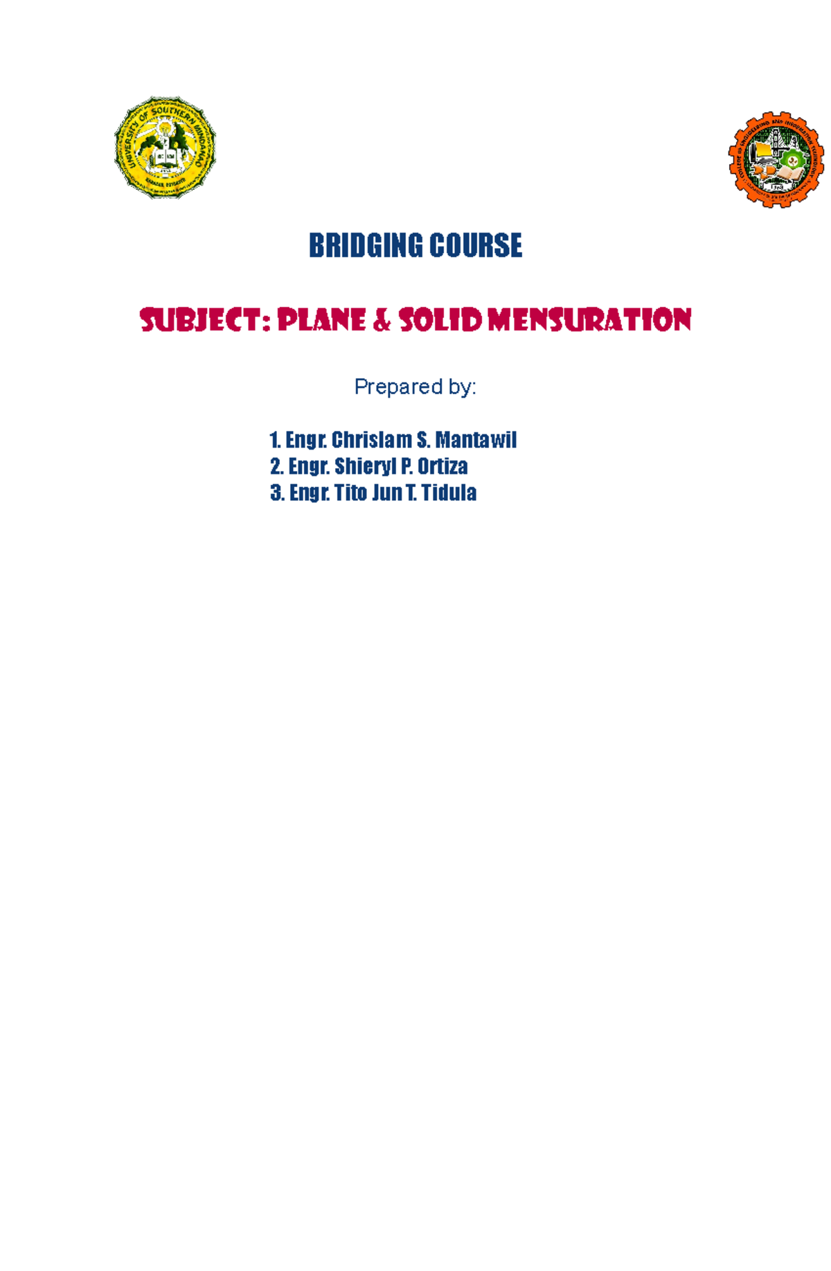 Part 1 - Plane & Solid Mensuration (Lecture Notes) - Studocu