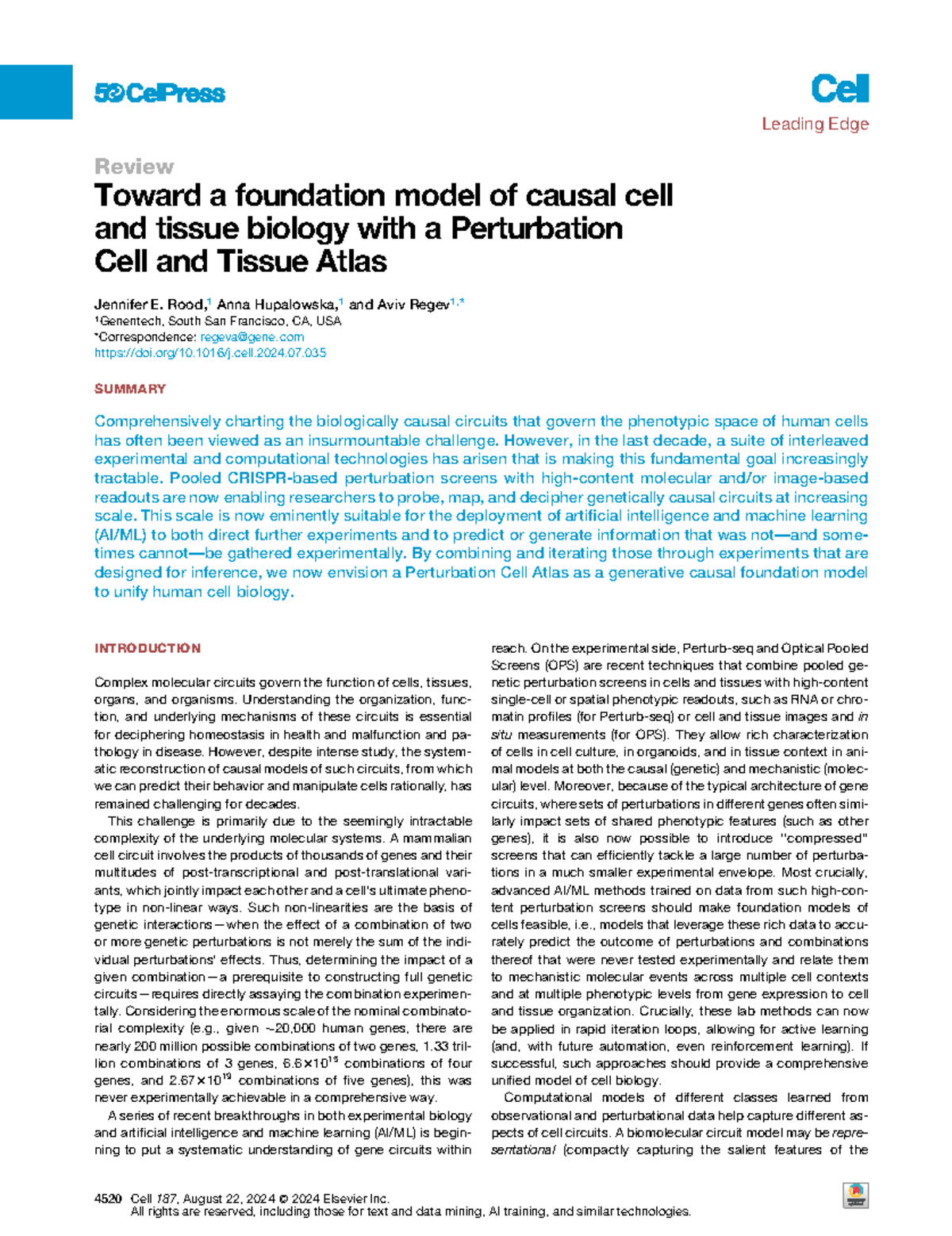 Toward a Foundation Model of Causal Cell Biology: Perturbation Atlas ...