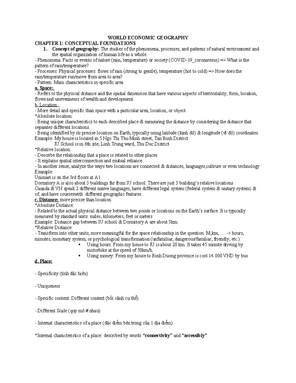 World Economic Geography - WORLD ECONOMIC GEOGRAPHY CHAPTER 1 ...