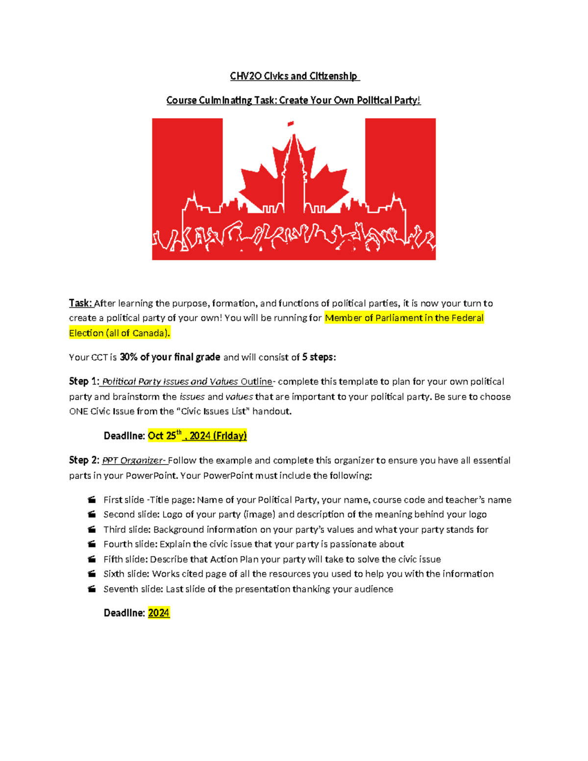 CHV2O CCT and Rubrics Final SEM 2 2021 final copy - CHV2O Civics and ...