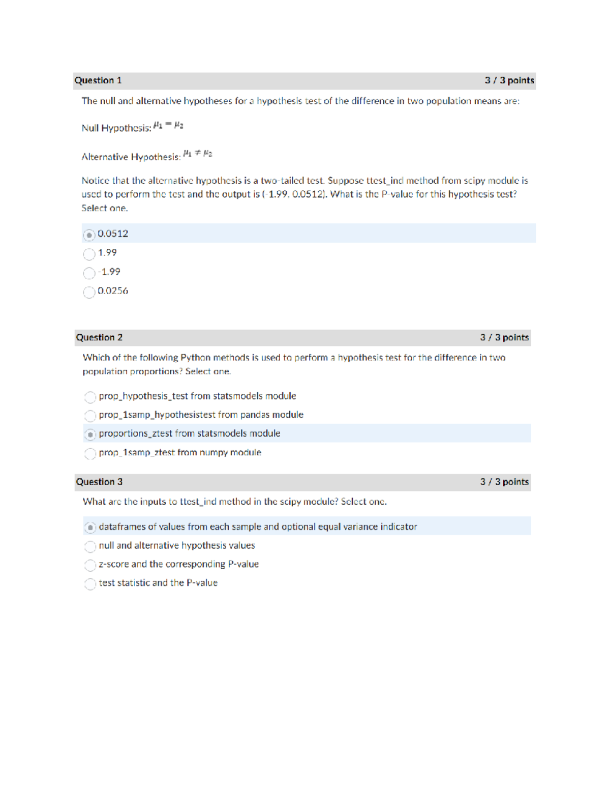 Chapter 4 Quiz - 4-5 Python Functions and Hypothesis Testing - Studocu