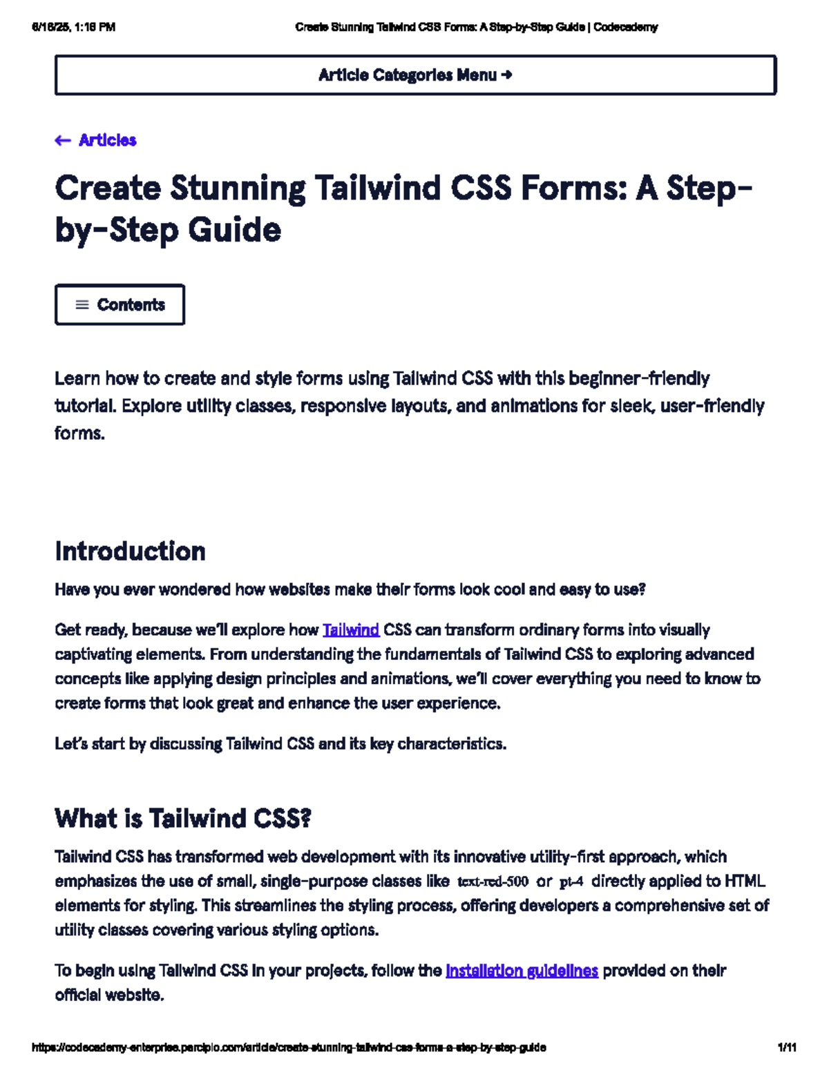 Creating Stunning Forms with Tailwind CSS: A Codecademy Guide - Studocu