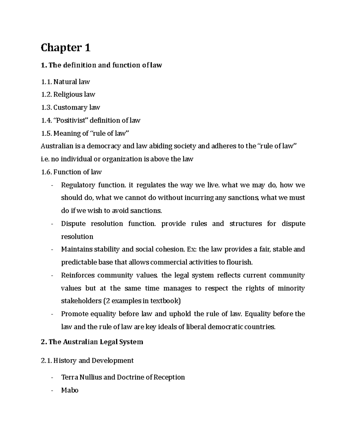 Chapter 1: Understanding Law and the Australian Legal System (BL) - Studocu