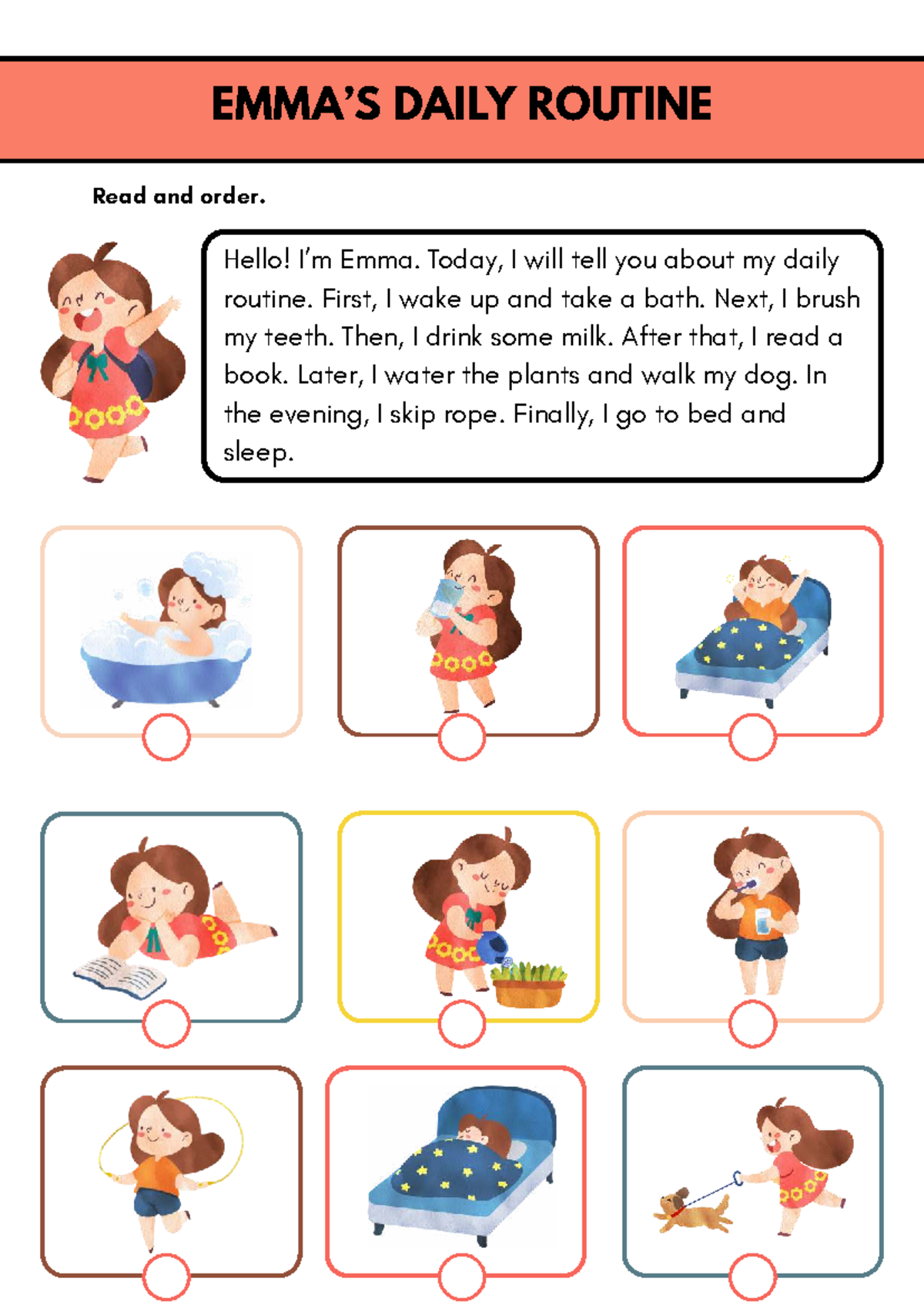 DAILY ROUTINE: Emma's Present Simple Reading Comprehension - Studocu