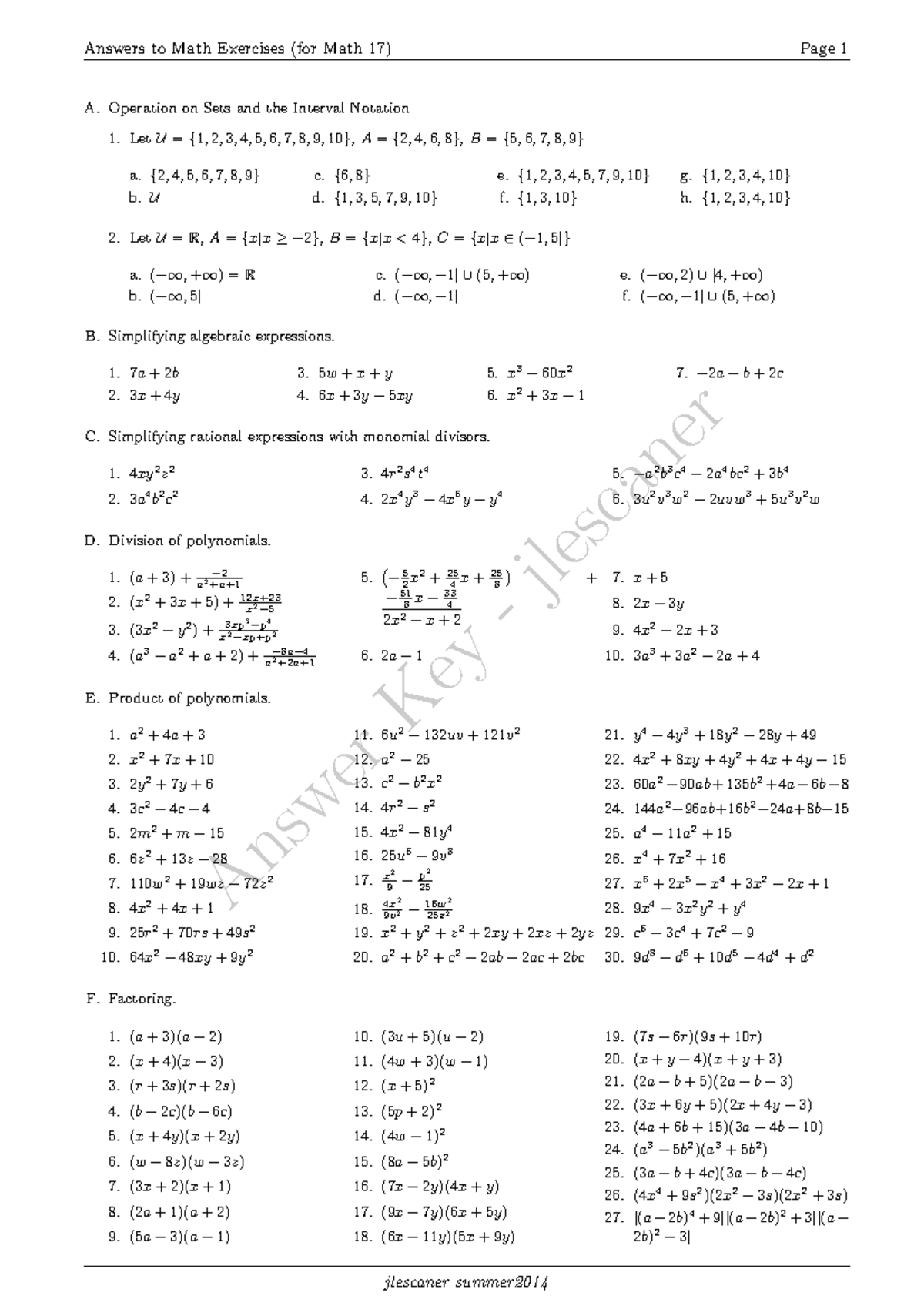 Unit1Answers 241016 115910 - Answer Key - jlescaner Answers to Math ...