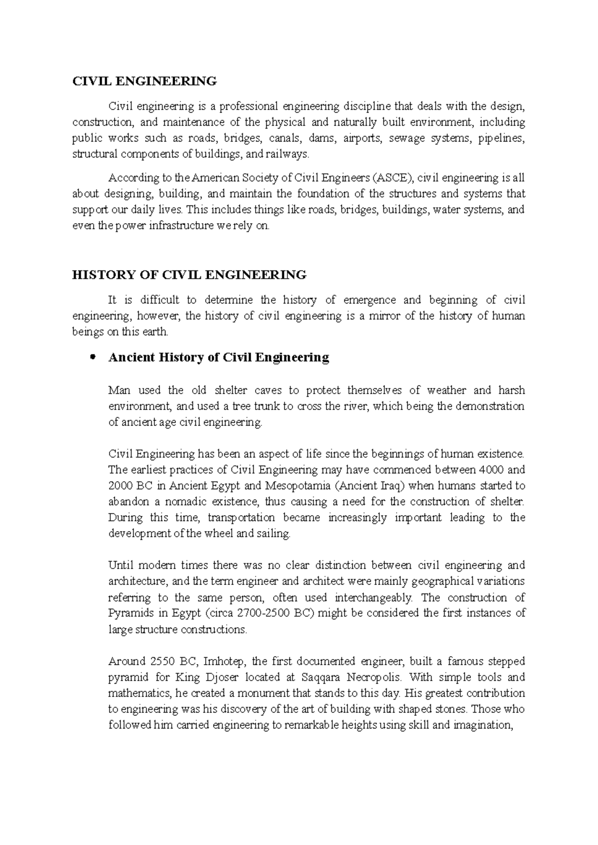 CIVIL ENGINEERING 101: From Ancient Foundations to Modern Practices ...