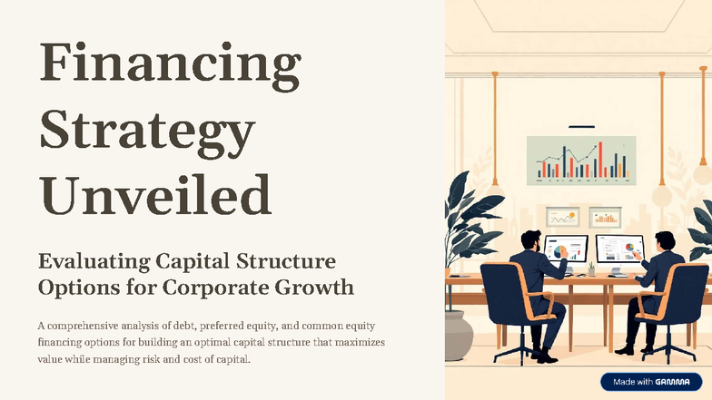 Financing-Strategy-Unveiled - Financing Strategy Unveiled Evaluating ...