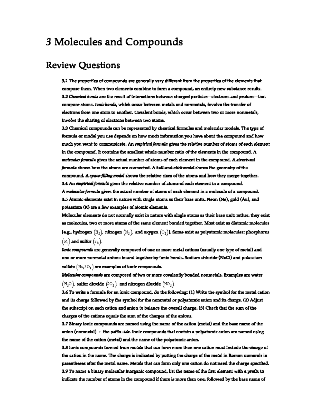 Chemistry Notes: M03 Tro 06 SM 32385 - Compounds and Molar Masses - Studocu