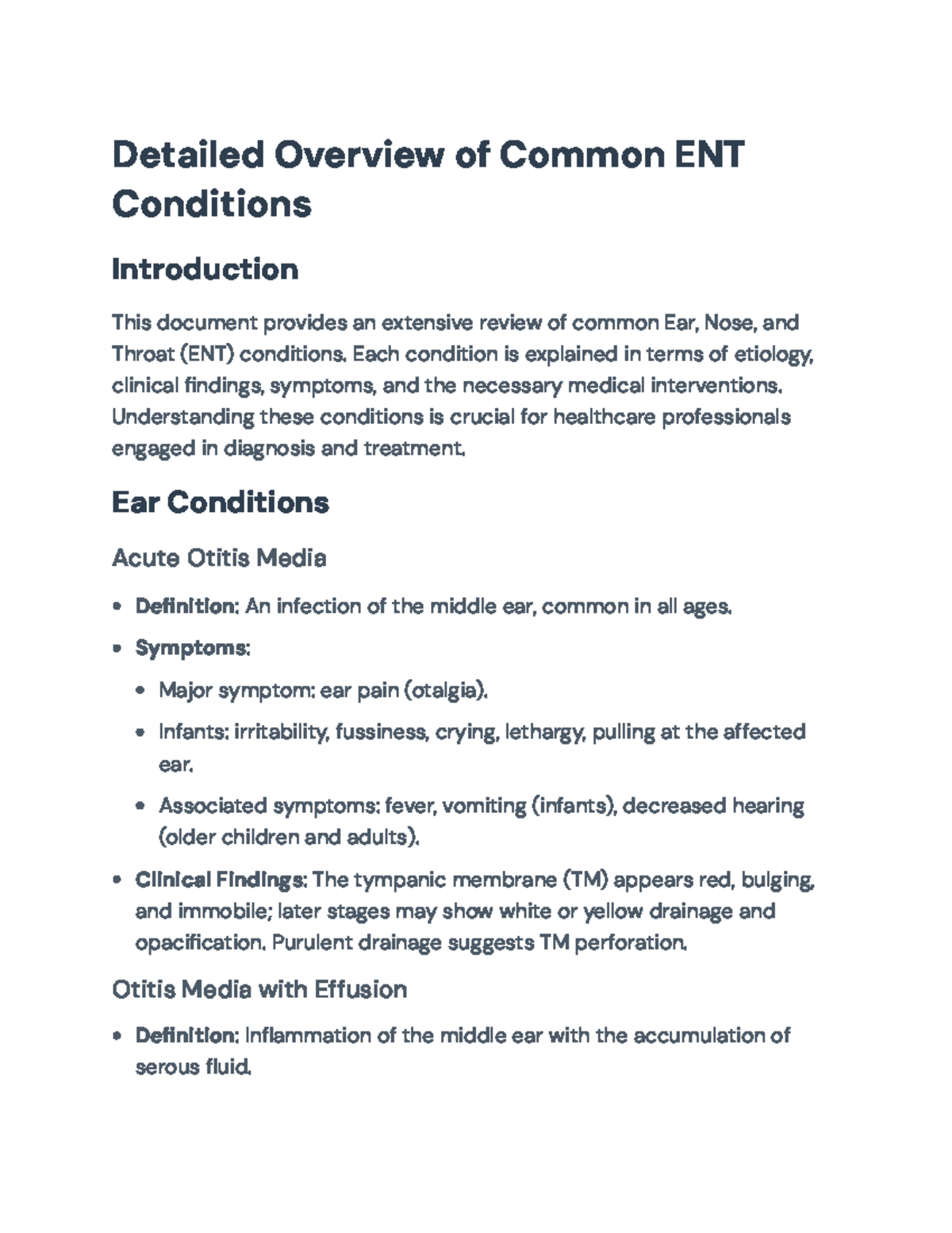 Comprehensive Overview of Common ENT Conditions and Treatments ...