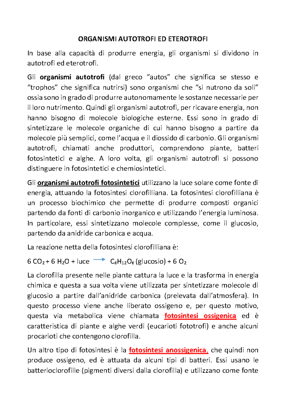 2. Organismi Autotrofi ED Eterotrofi - ORGANISMI AUTOTROFI ED ...