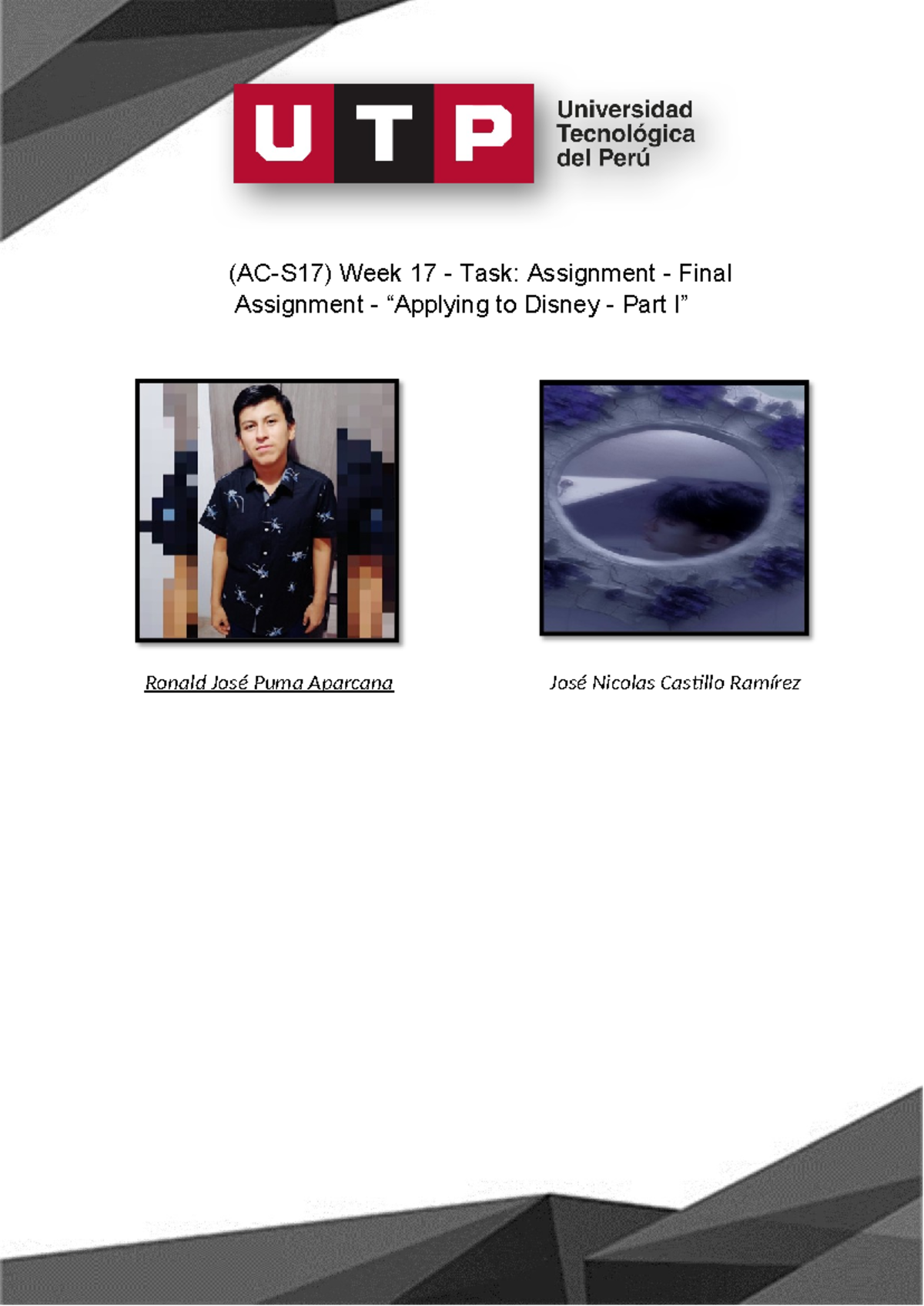 (AC-S17) Week 17 Final Assignment Task: Applying to Disney - Part I - Studocu