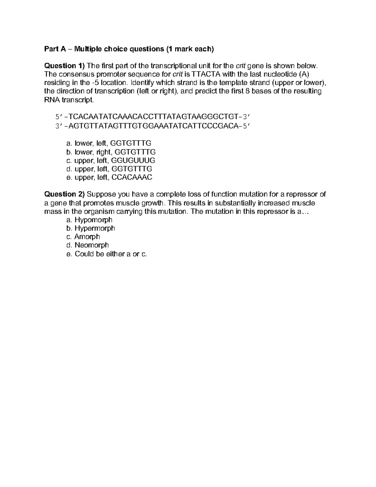 BIOL 207 Practice Midterm II: Multiple Choice Questions and Answers - Studocu