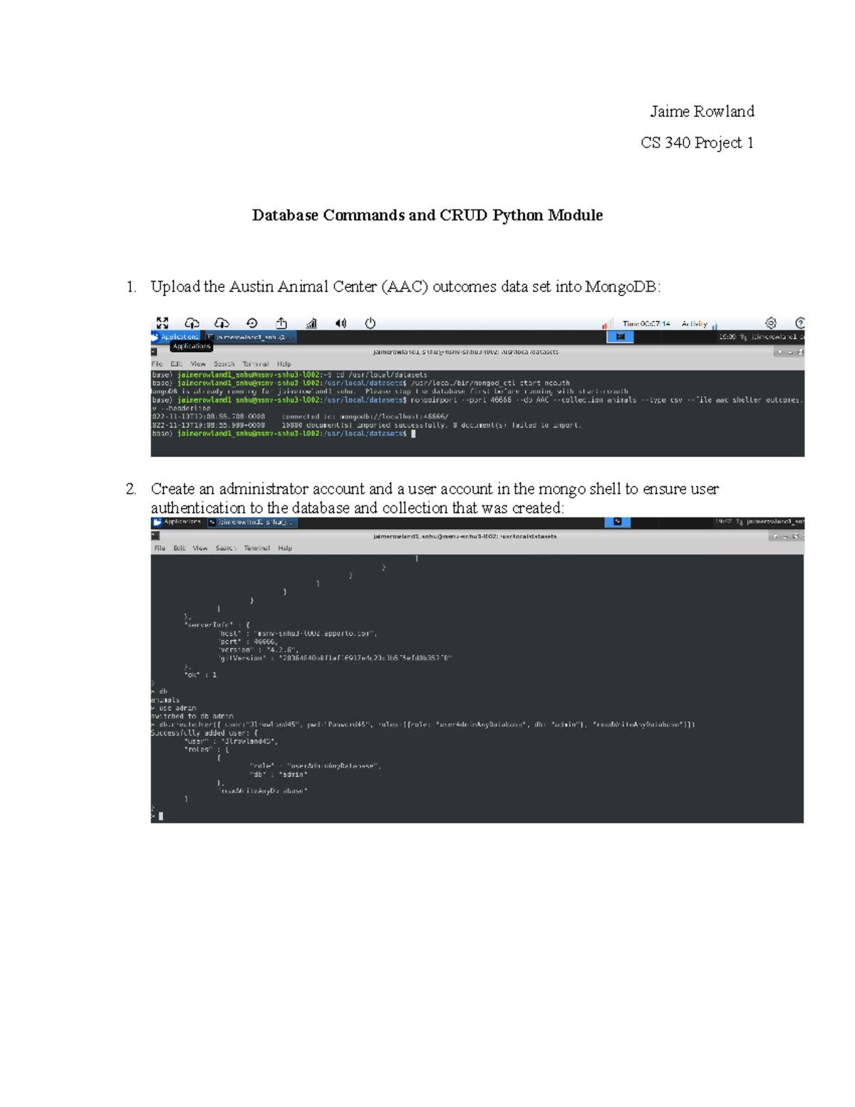 CS 340 Project 1 - CRUD Operations with MongoDB and Python - Studocu