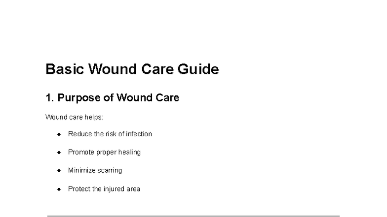 Basic Wound Care Guide - Skills & Steps for Effective Treatment - Studocu