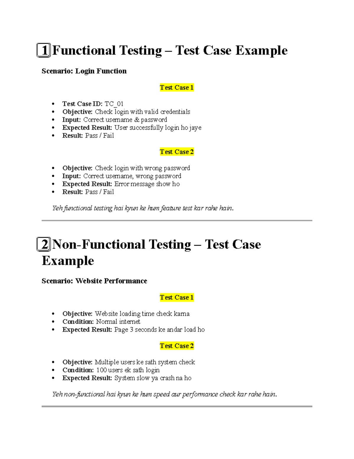Functional Testing & Risk Management Test Cases for Practice - Studocu