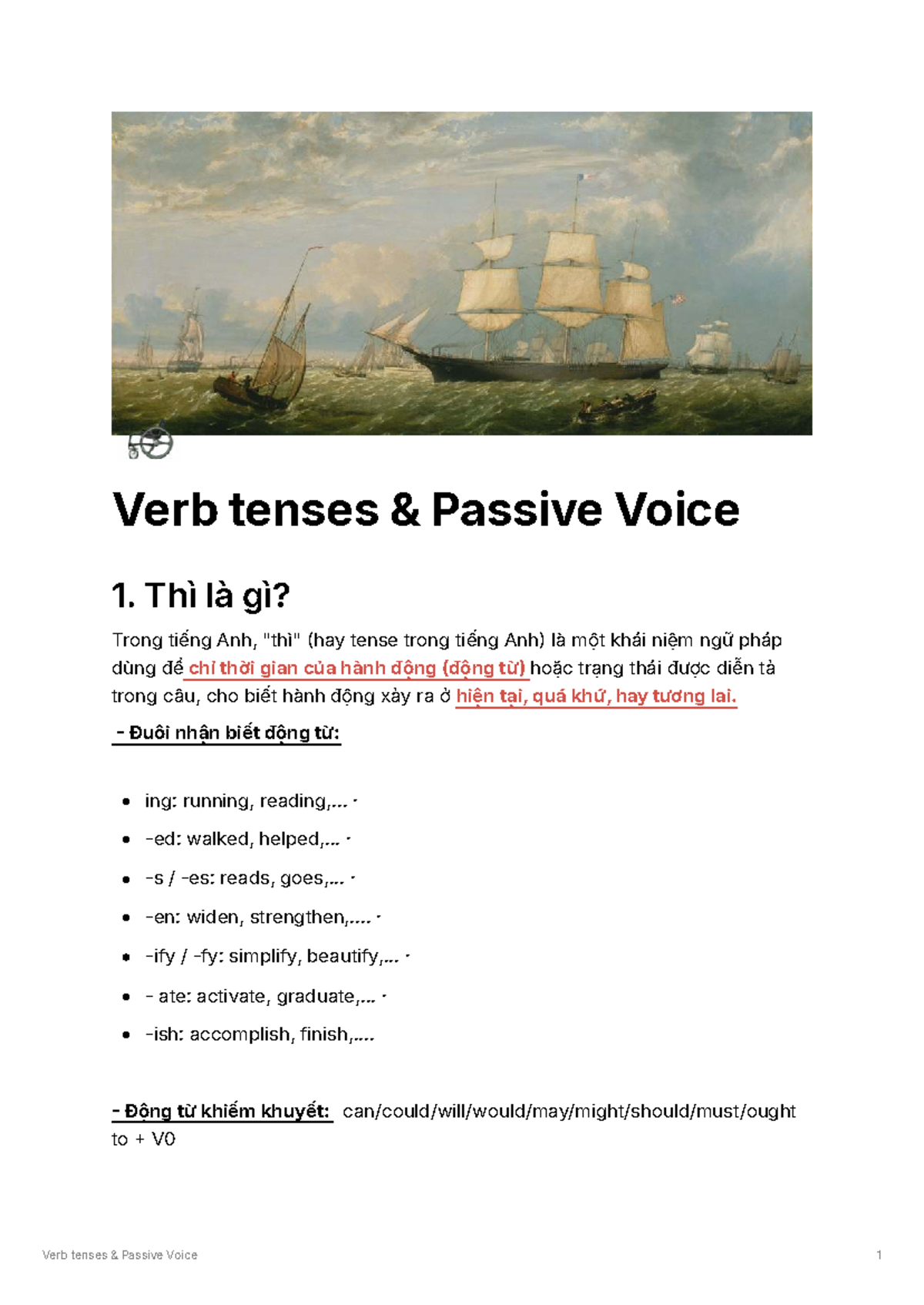 Verb Tenses and Passive Voice Overview for English Grammar - Studocu