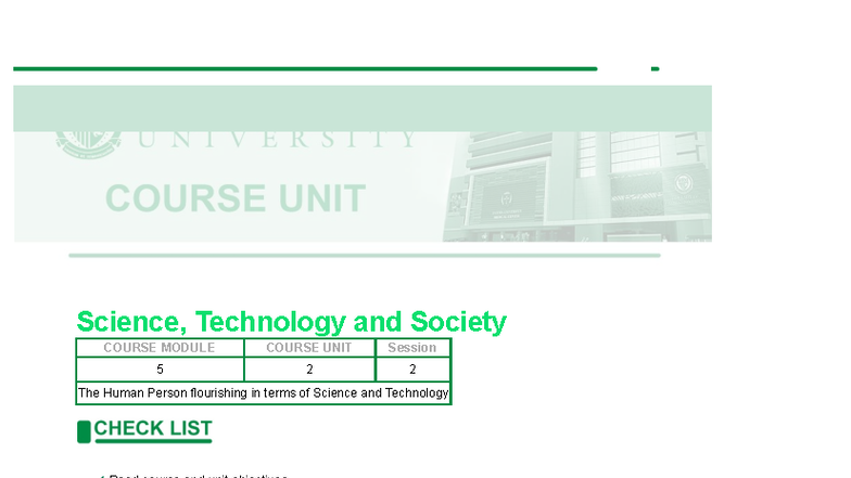 HUMAN FLOURISHING IN SCIENCE & TECH: COURSE MODULE 5 - Studocu