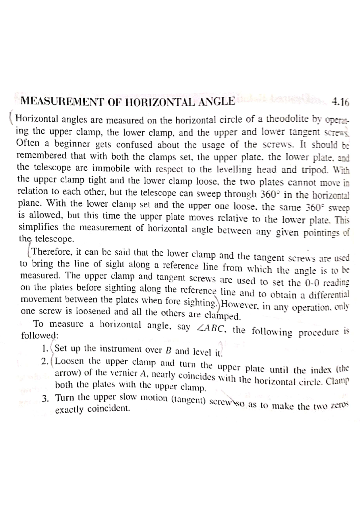 Measurement of Horizontal and Vertical Angles - MOD2 Survey - Studocu