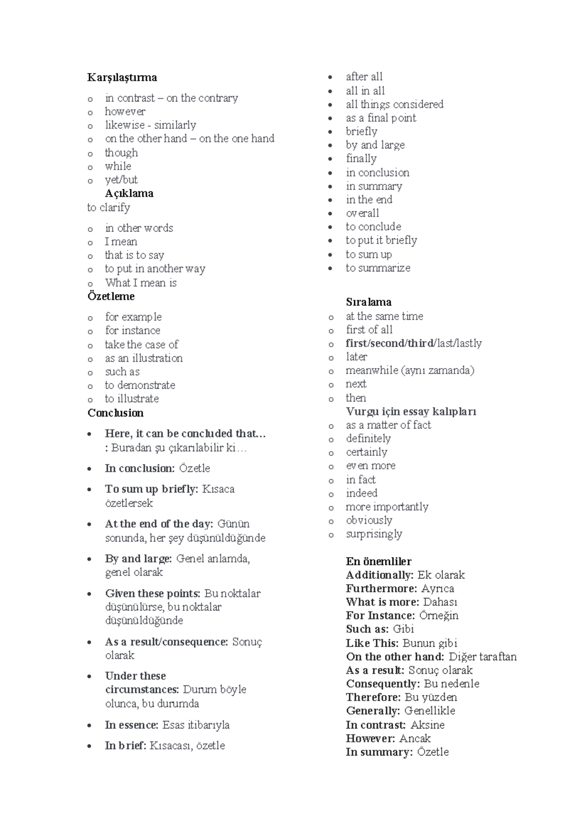 Essay Connectors & Conjunctions: A Comprehensive Guide - Studocu