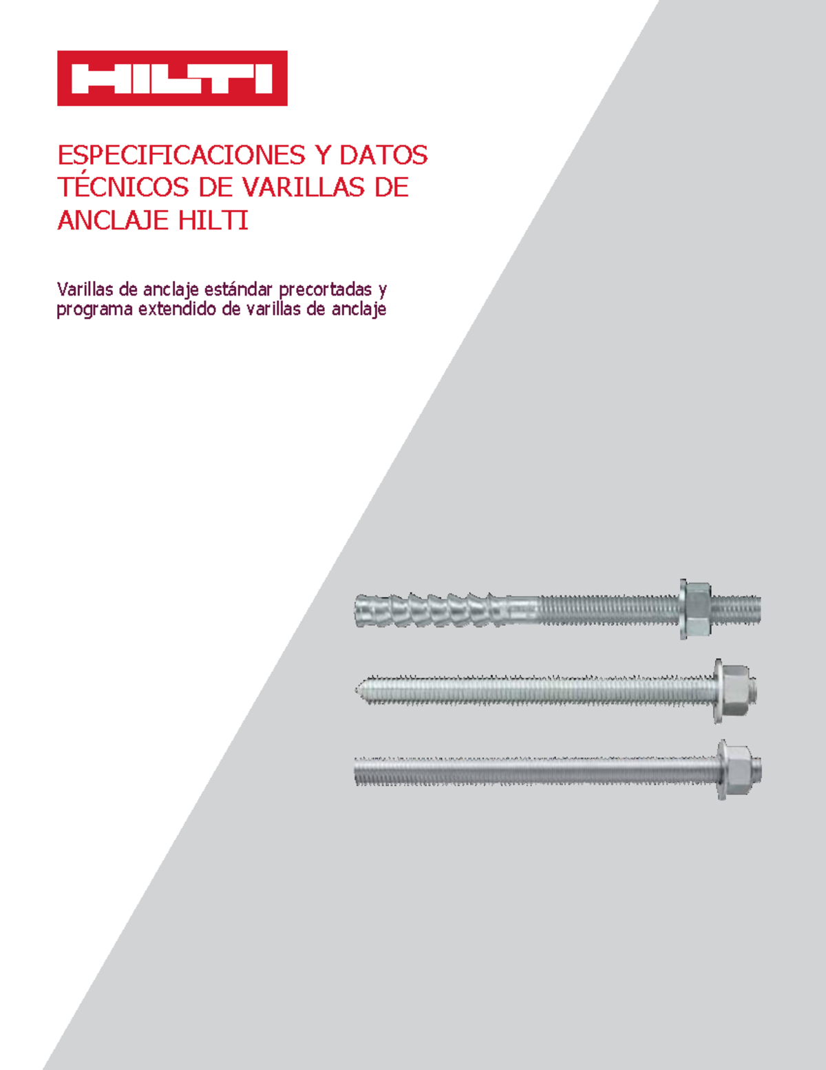 Especificaciones y Datos de Varillas de Anclaje Hilti HAS - Studocu